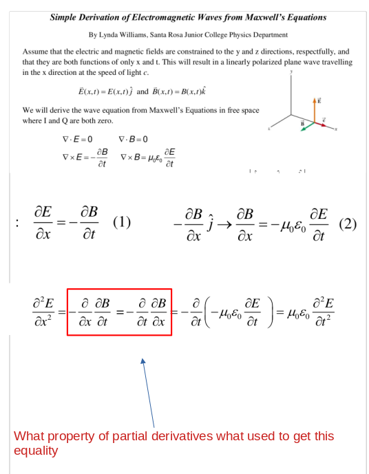 Solved Simple Derivation of Electromagnetic Waves from | Chegg.com