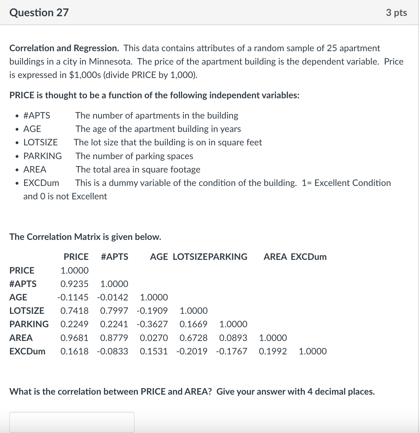 Solved Correlation and Regression. This data contains | Chegg.com
