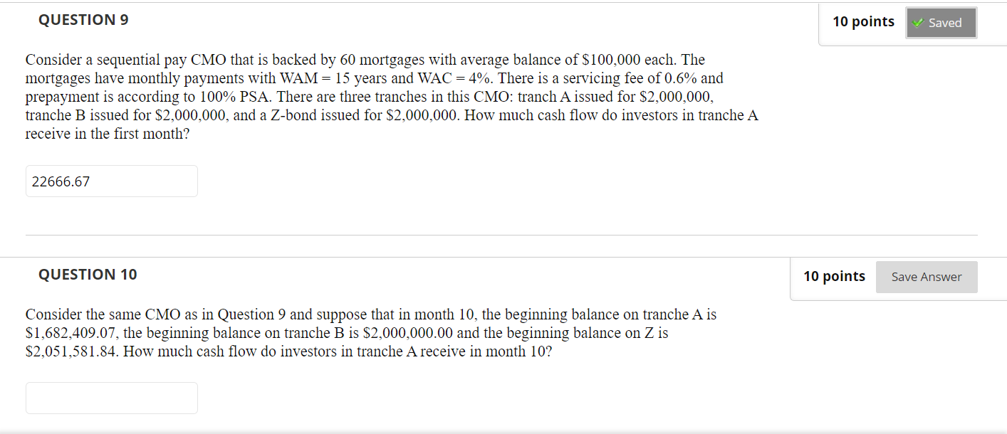 QUESTION 9 10 points Saved Consider a sequential pay | Chegg.com
