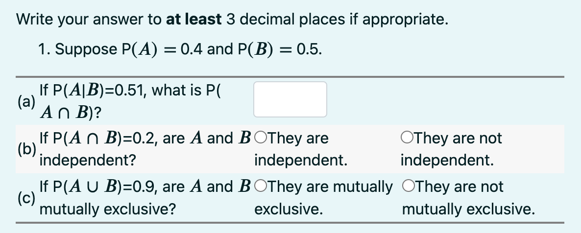 Solved Write your answer to at least 3 decimal places if | Chegg.com