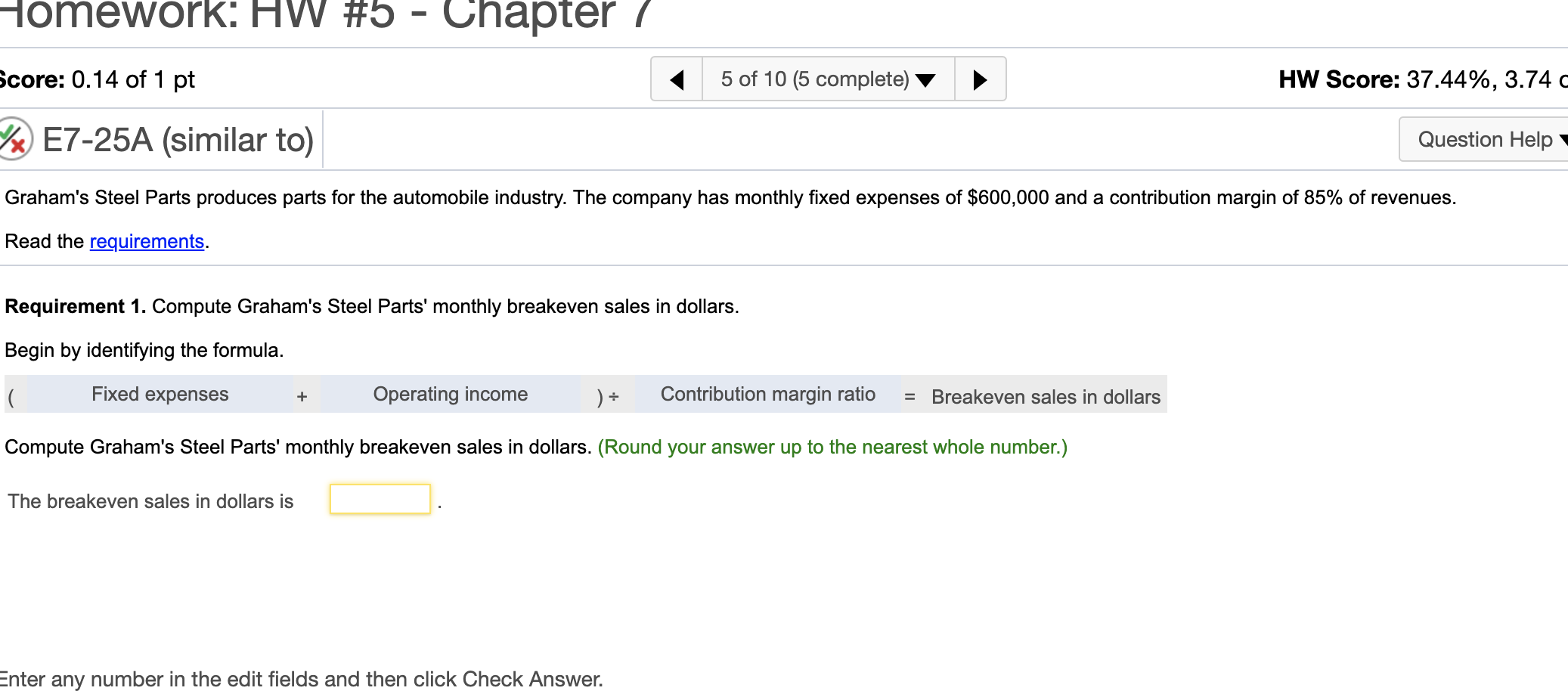 Solved Homework Hw 5 Chapter 7 Score 0 14 Of 1 Pt 5 Of