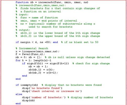 Solved MatLab: incremental... Example of code in execution | Chegg.com
