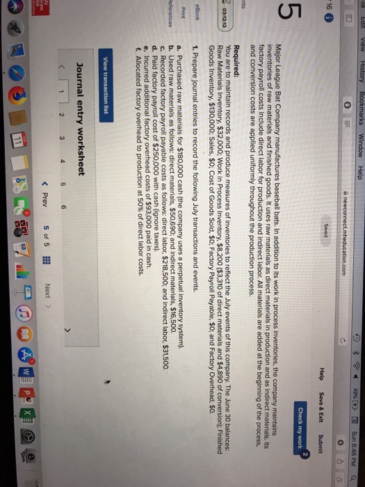 Solved Help 16 Help Save & Exit Submit Check my work 5 Major | Chegg.com