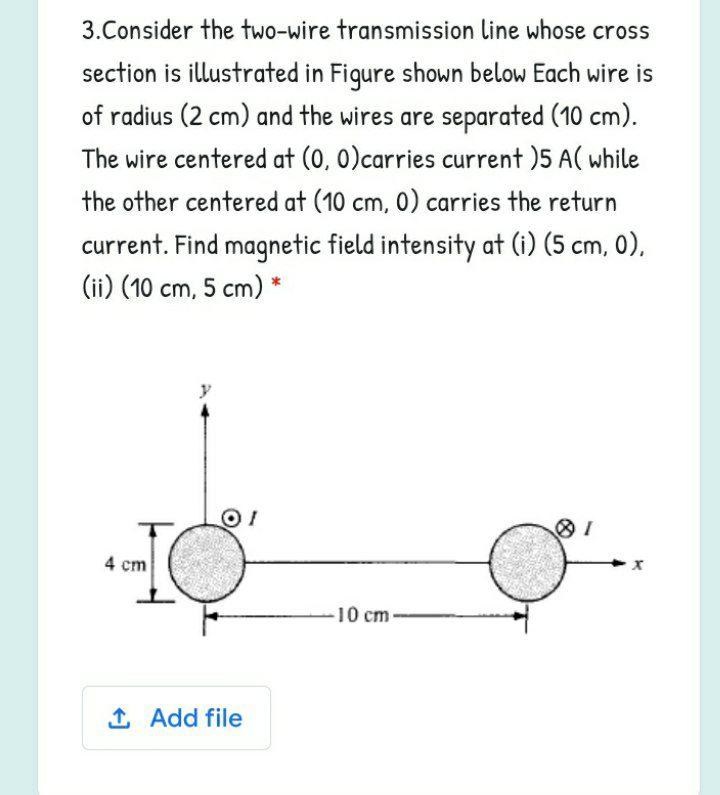 Solved 3.Consider the two-wire transmission line whose cross | Chegg.com