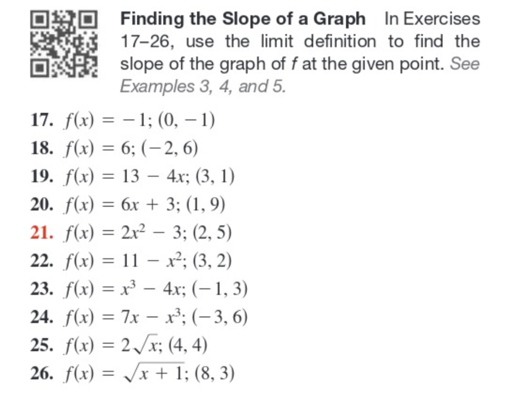 Solved Finding the Slope of a Graph In Exercises 17-26, use | Chegg.com