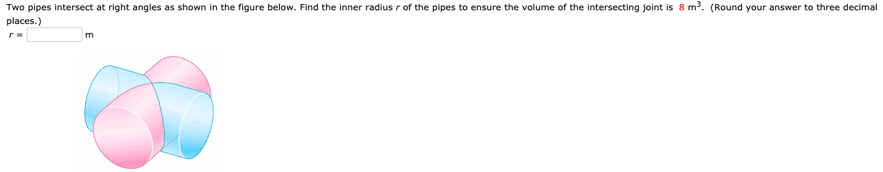 Solved Two pipes intersect at right angles as shown in the | Chegg.com