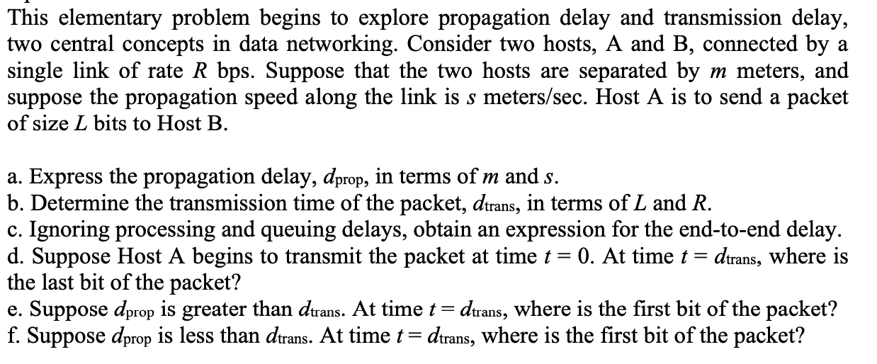 Solved This elementary problem begins to explore propagation | Chegg.com