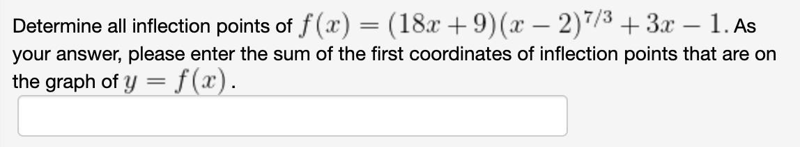 Solved Determine all inflection points of | Chegg.com