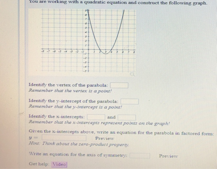 Solved You working with a quadratic equation and construct | Chegg.com