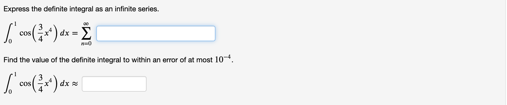 Solved Express the definite integral as an infinite series. | Chegg.com