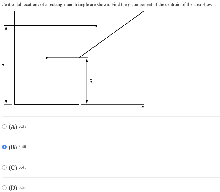 Solved Centroidal locations of a rectangle and triangle are | Chegg.com