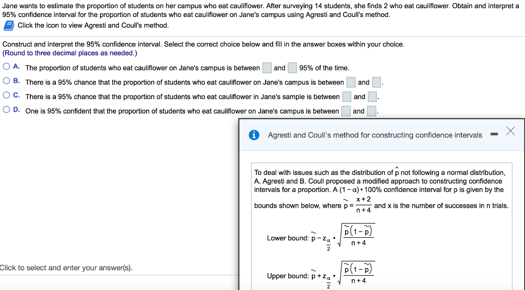 Solved Jane wants to estimate the proportion of students on | Chegg.com