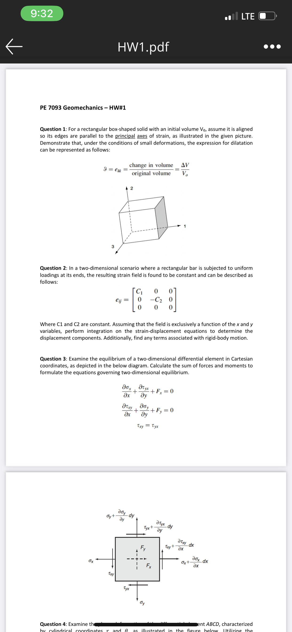 Solved Question 1: For a rectangular box-shaped solid with | Chegg.com