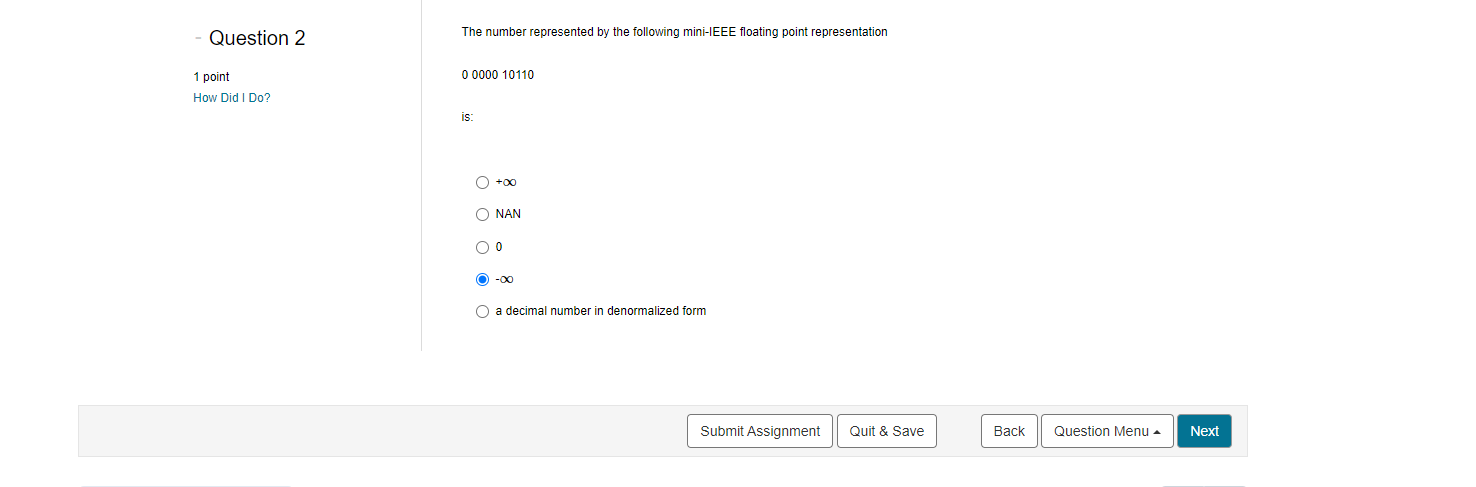 Solved The number represented by the following mini-IEEE | Chegg.com