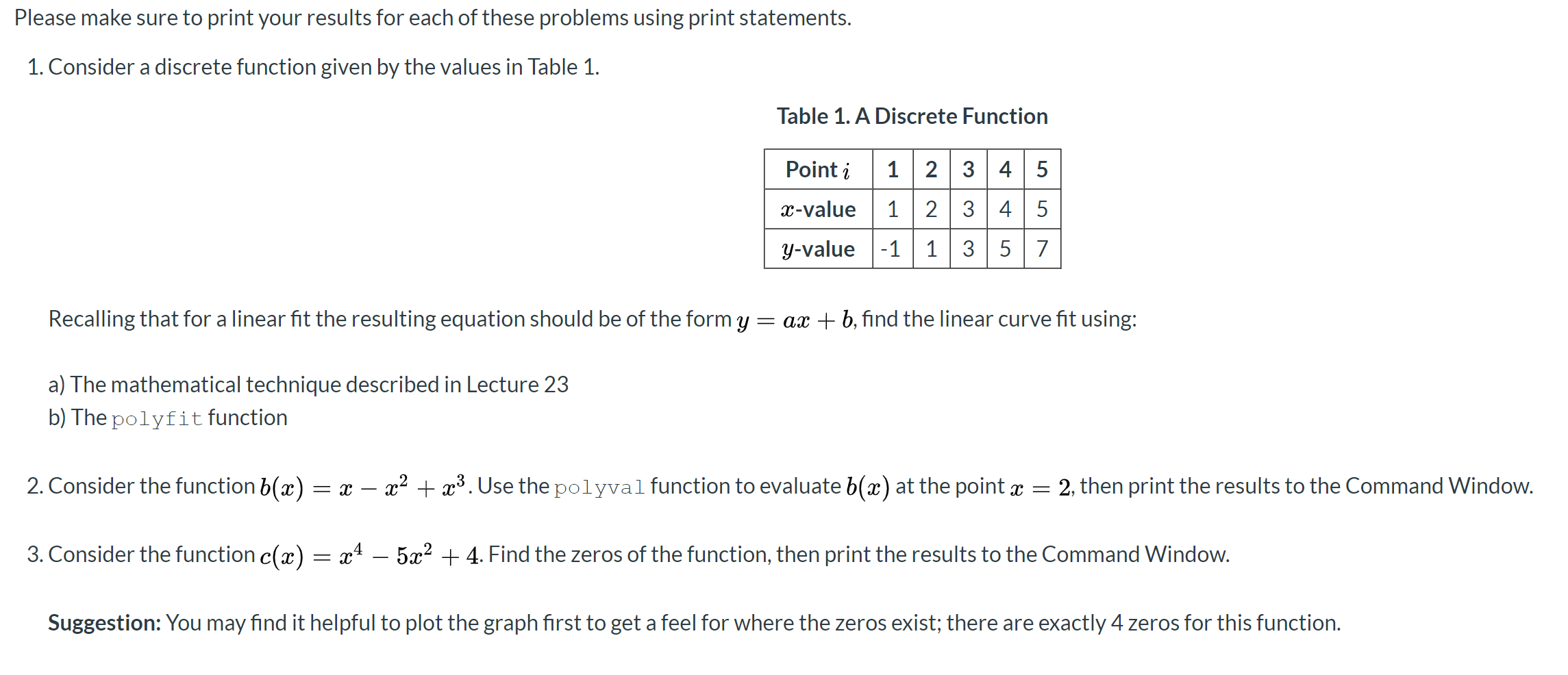 Solved Create a single script (.m file) to complete this | Chegg.com