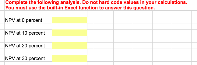 Solved X H Calculating NPV - Excel ? - 5 X FILE HOME INSERT | Chegg.com