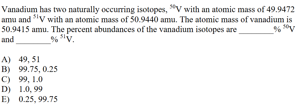 Solved code class="asciimath">Vanadium has two naturally | Chegg.com