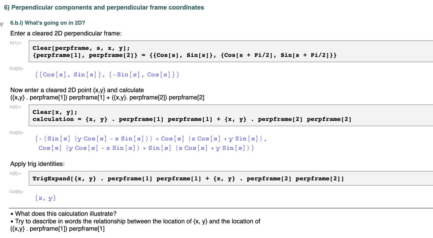 Solved 6) Perpendicular components and perpendicular frame | Chegg.com