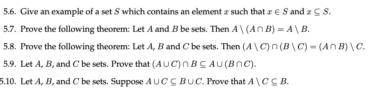 5.6. Give an example of a set S which contains an | Chegg.com
