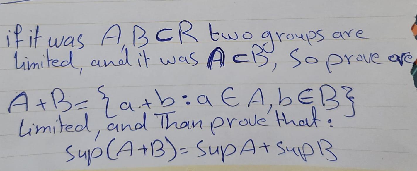 Solved if it was AB⊂R two groups are limited, and it waS | Chegg.com