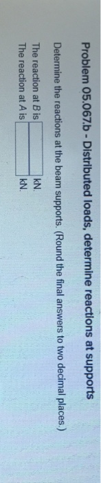 Solved Problem 05.067-Distributed loads, determine reactions | Chegg.com