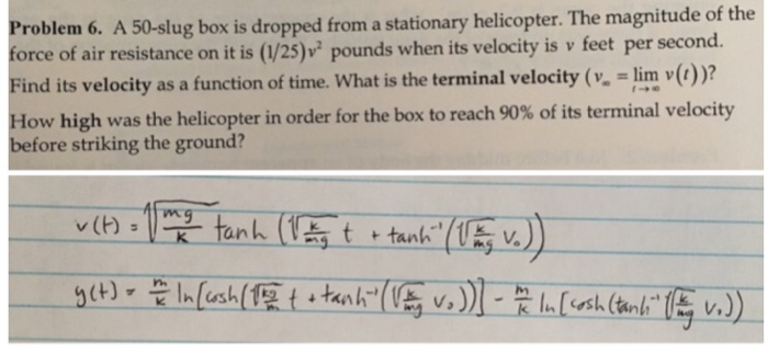 Solved Problem 6. A 50-slug box is dropped from a stationary | Chegg.com