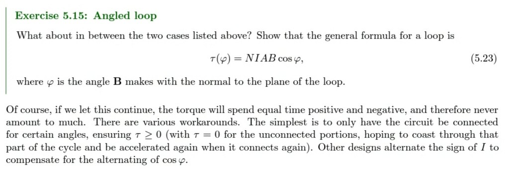 Solved Exercise 5.15: Angled loop What about in between the | Chegg.com