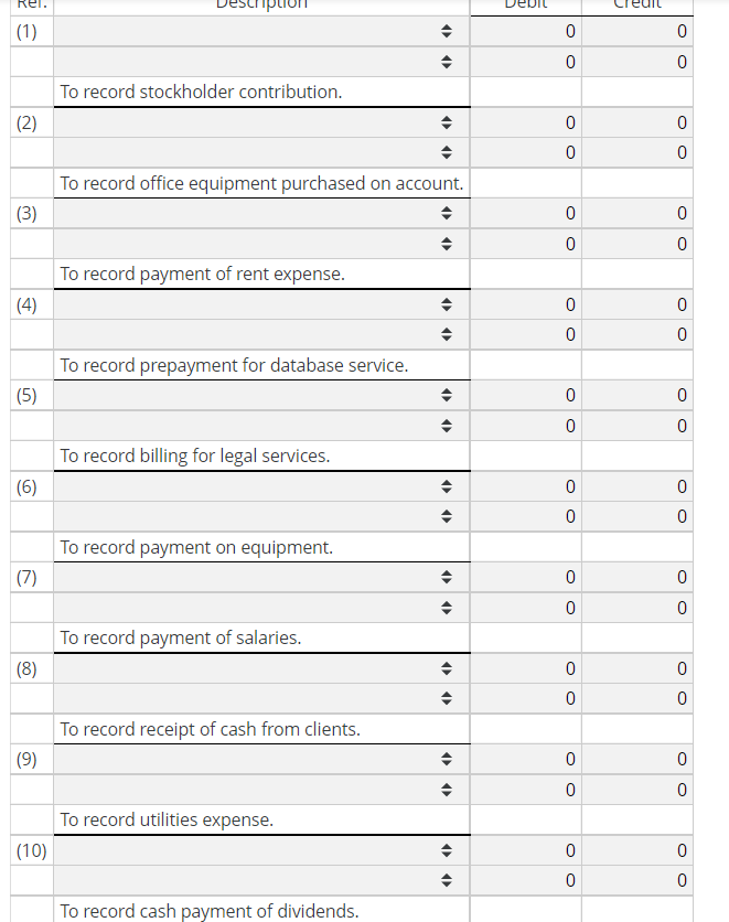 Solved Using the accounting equation, record each of the | Chegg.com