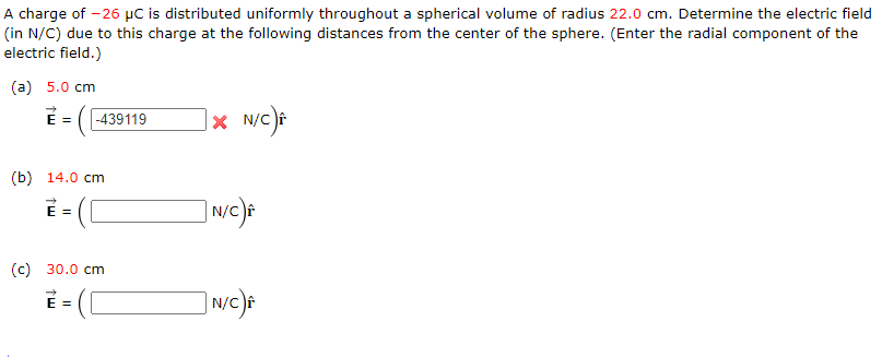 Solved A charge of -26 C is distributed uniformly throughout | Chegg.com