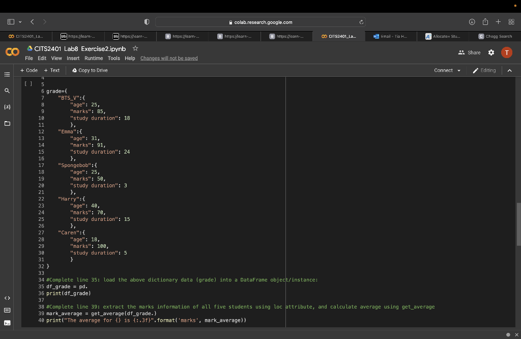 Topic: Modules and Pandas Operations We provide you | Chegg.com