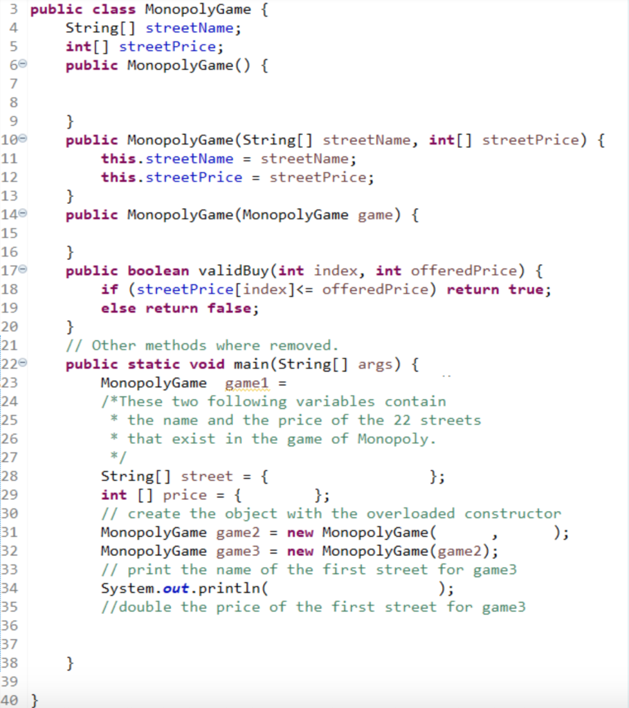 Solved A) A class is implemented to represent the game of | Chegg.com