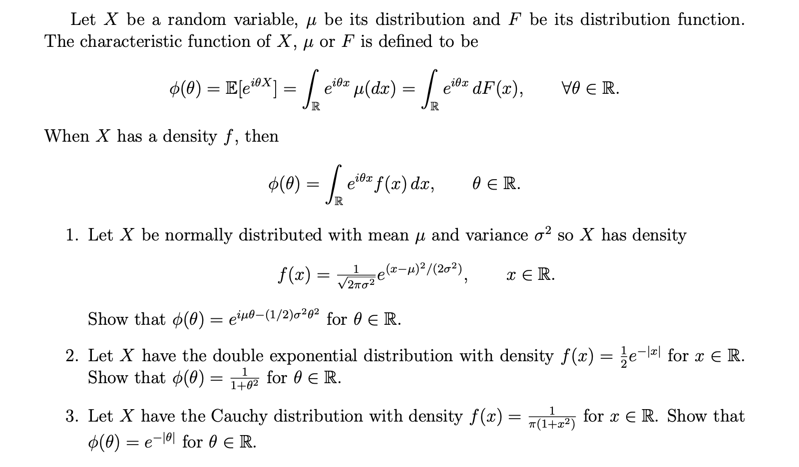 Solved Let X be a random variable, u be its distribution and | Chegg.com