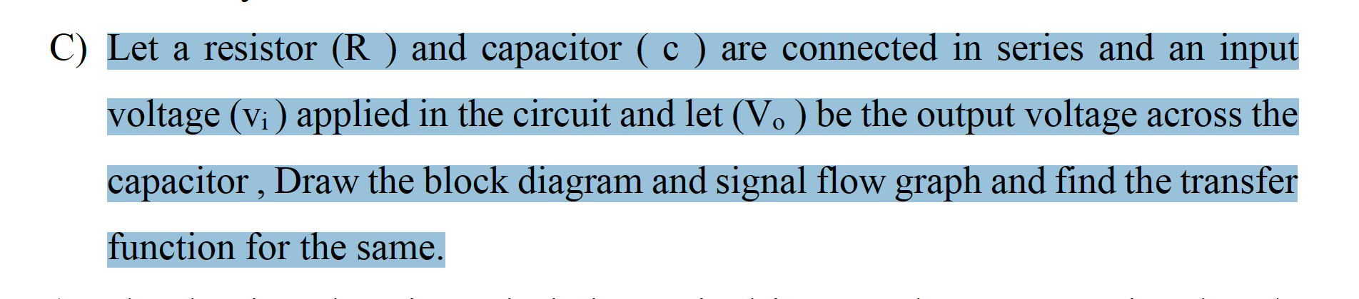 Solved C) Let a resistor (R ) and capacitor ( c ) are | Chegg.com