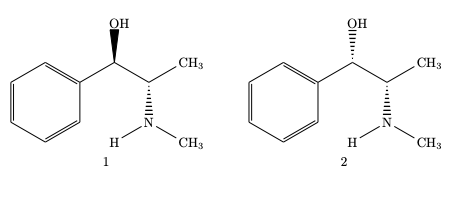 Solved Ephedrine and pseudoephedrine have the structures: | Chegg.com