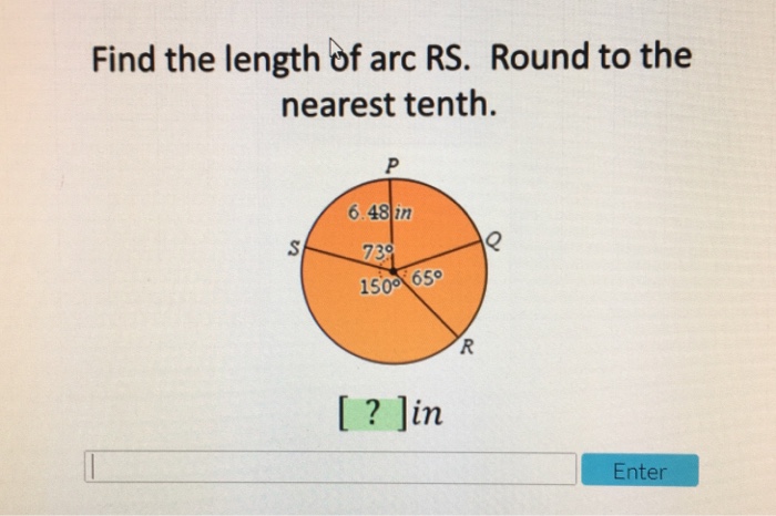 Solved Find the length of arc RS. Round to the nearest | Chegg.com