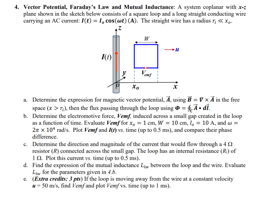 4. Vector Potential, Faraday's Law and Mutual | Chegg.com