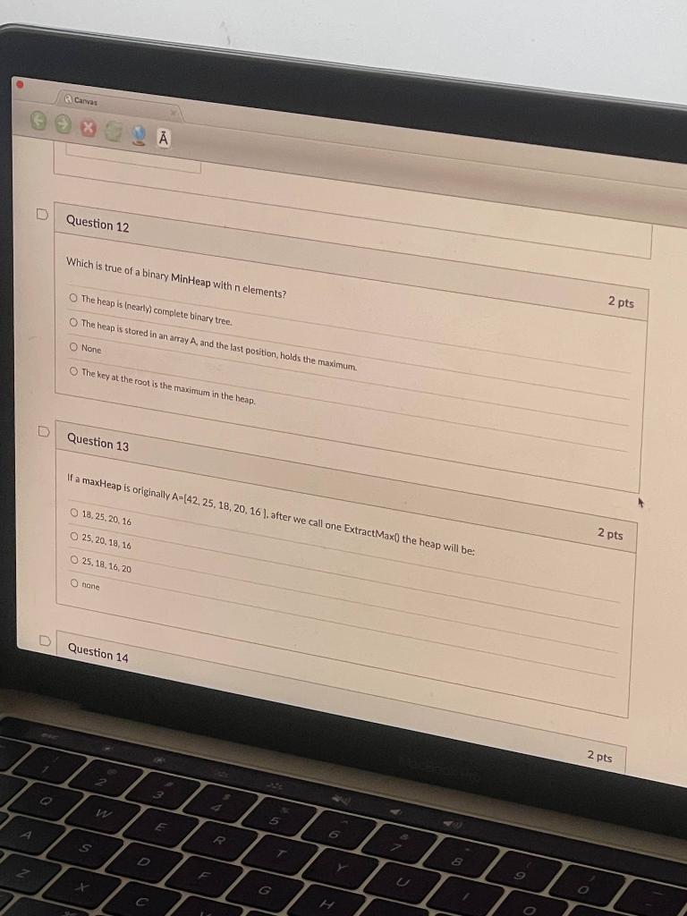 Solved B Cars X A D Question 14 Suppose we are sorting an | Chegg.com