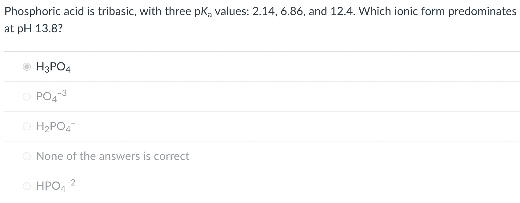 Solved Phosphoric acid is tribasic, with three pKa values: | Chegg.com