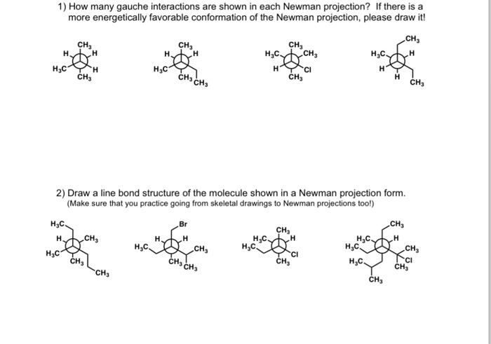 Solved How many gauche interactions are shown in each Newman | Chegg.com