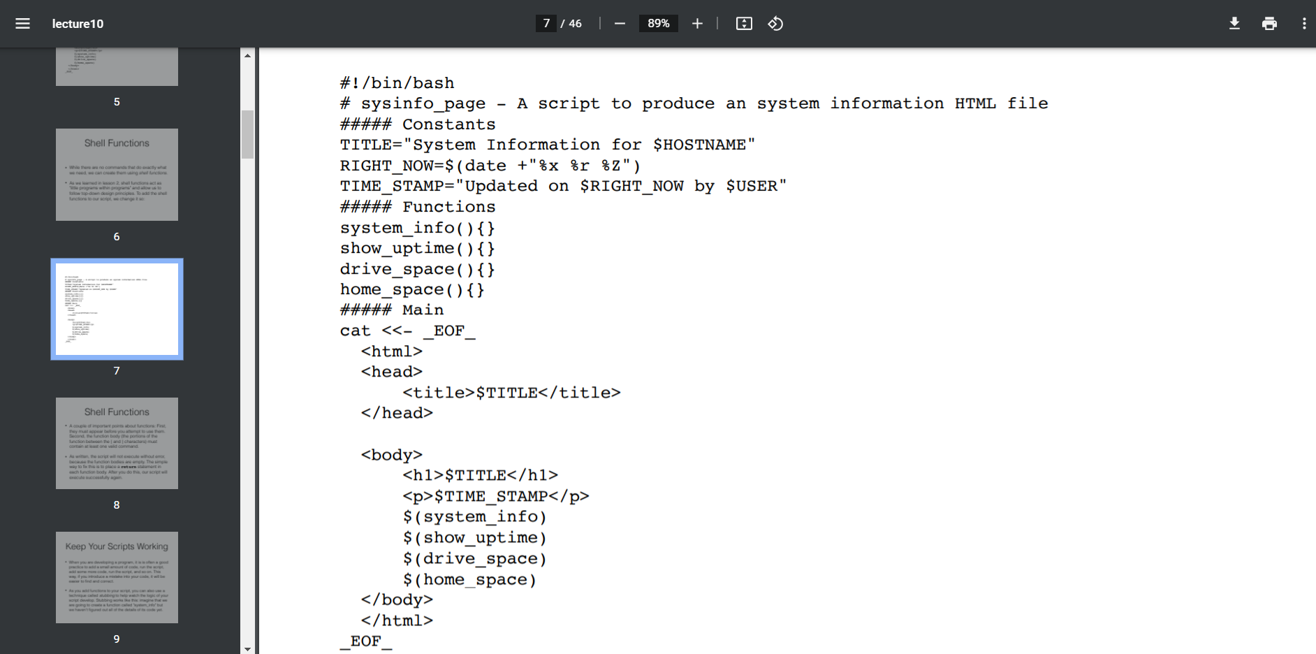 Exercise Lecture: 10 Ubuntu Scripting 2 Name • | Chegg.com