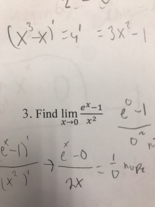 Solved 3, Find lim ex-1 , e-0 hy | Chegg.com