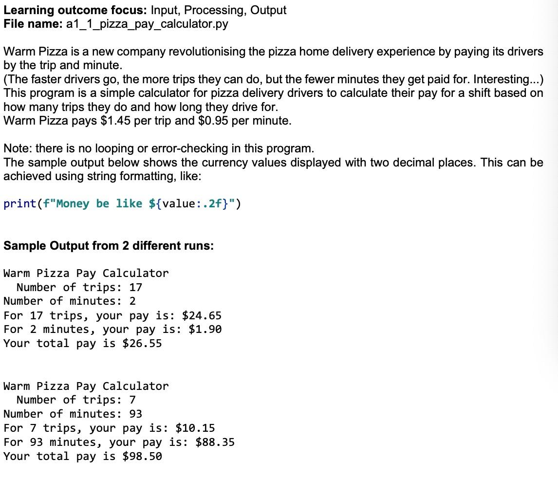 Solved Learning outcome focus: Input, Processing, Output | Chegg.com