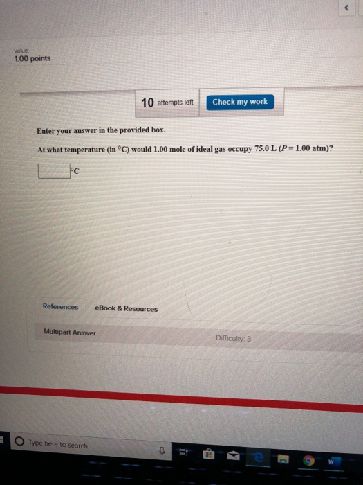 Solved velue: 100 points Check my work 10 attempts left | Chegg.com