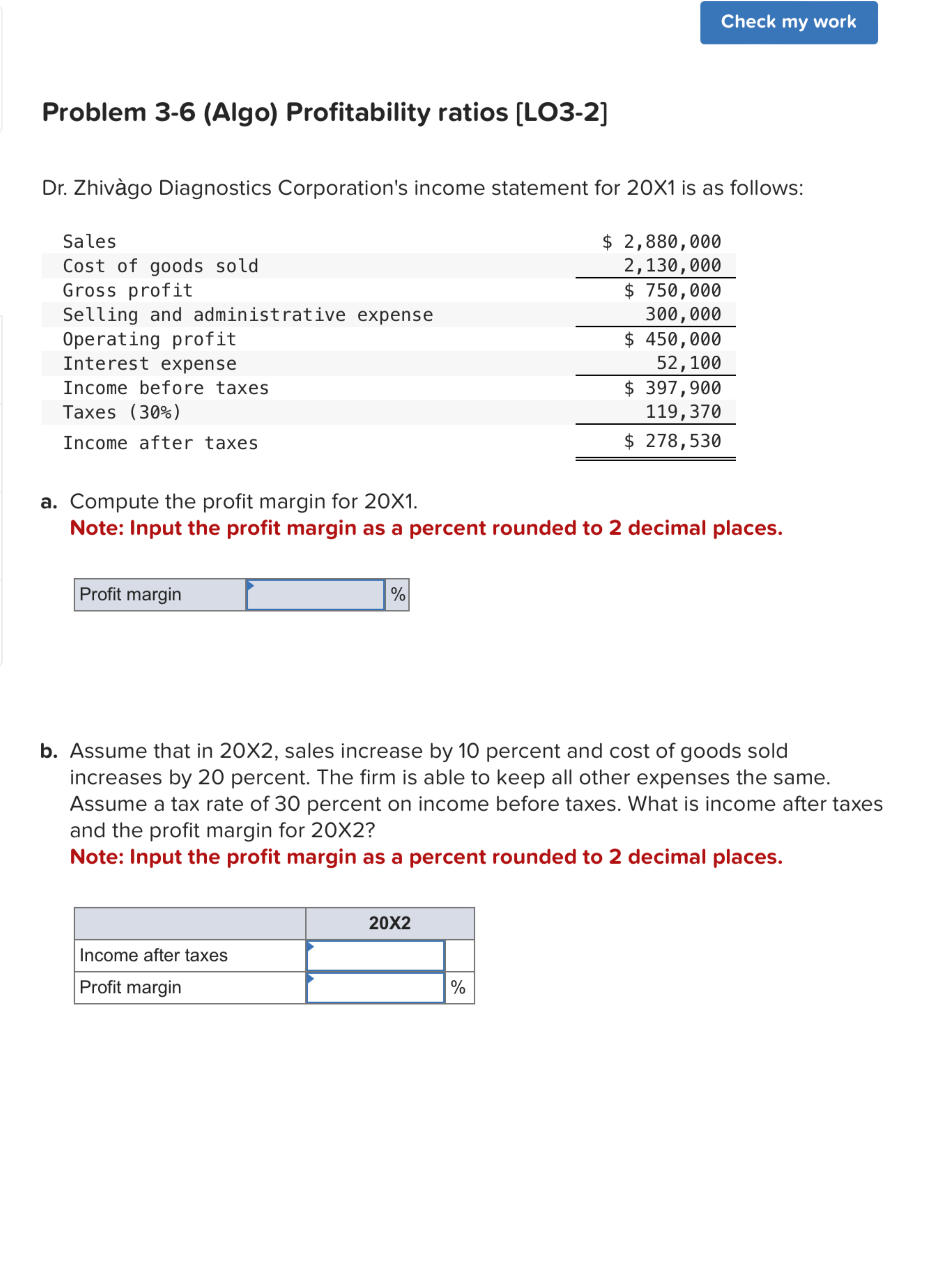 Solved Problem 3-6 (Algo) ﻿Profitability ratios [LO3-2] | Chegg.com