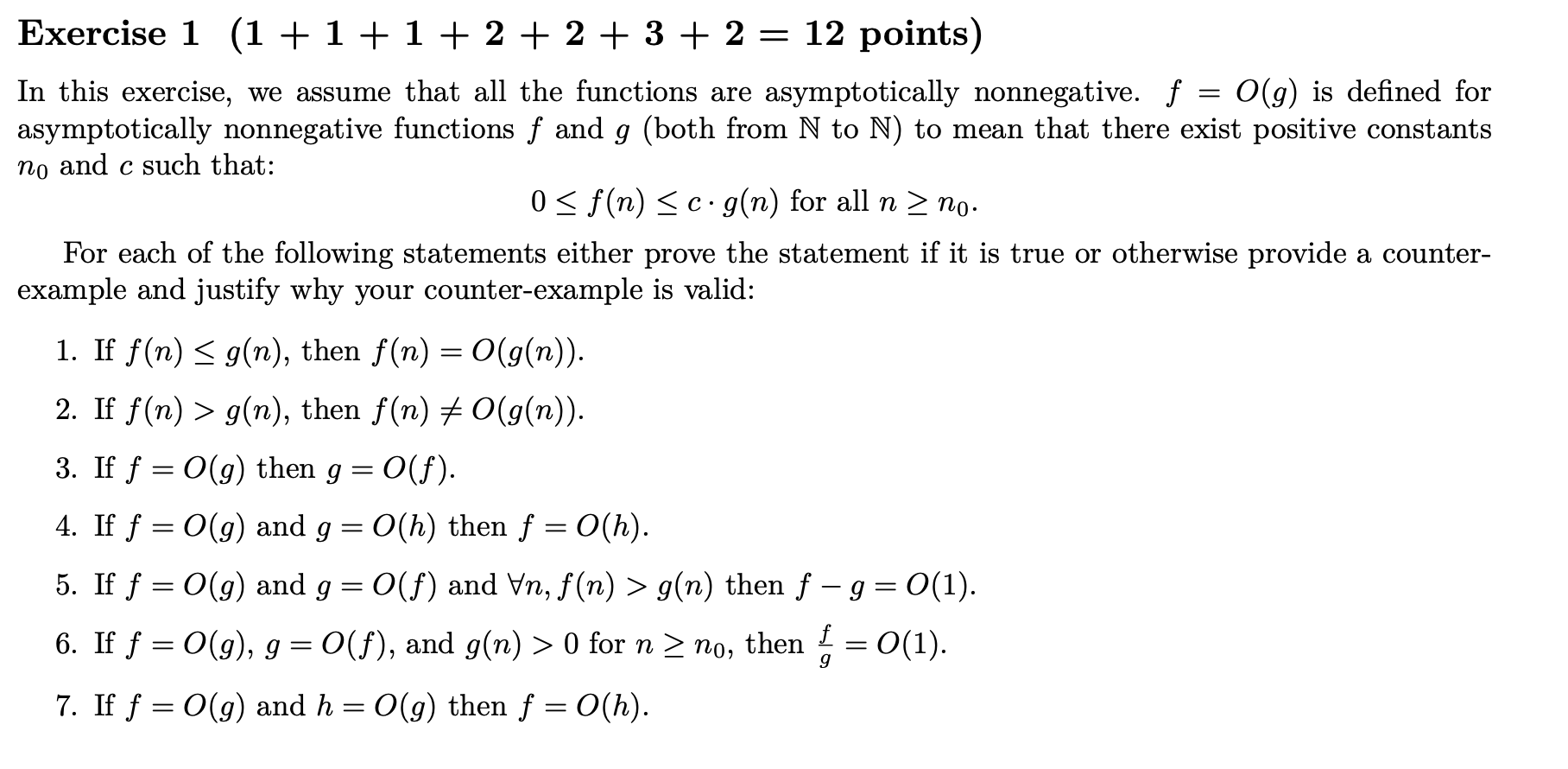 Solved Exercise 1(1+1+1+2+2+3+2=12 points ) In this | Chegg.com Solved Exercise 1(1+1+1+2+2+3+2=12 points ) In this | Chegg.com