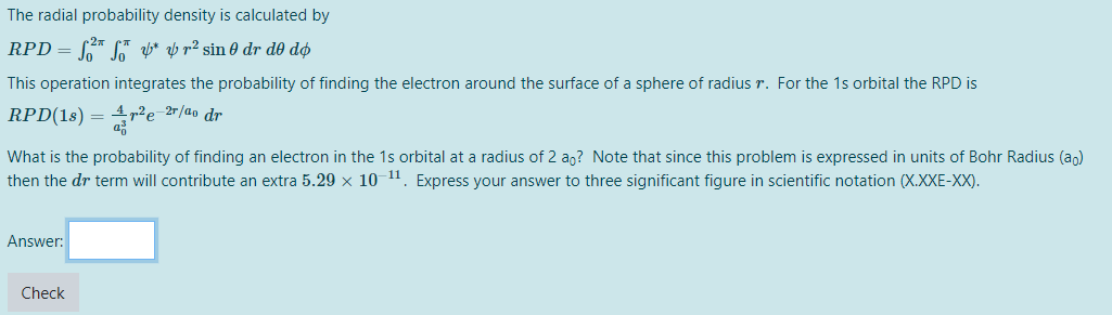 Solved The radial probability density is calculated | Chegg.com