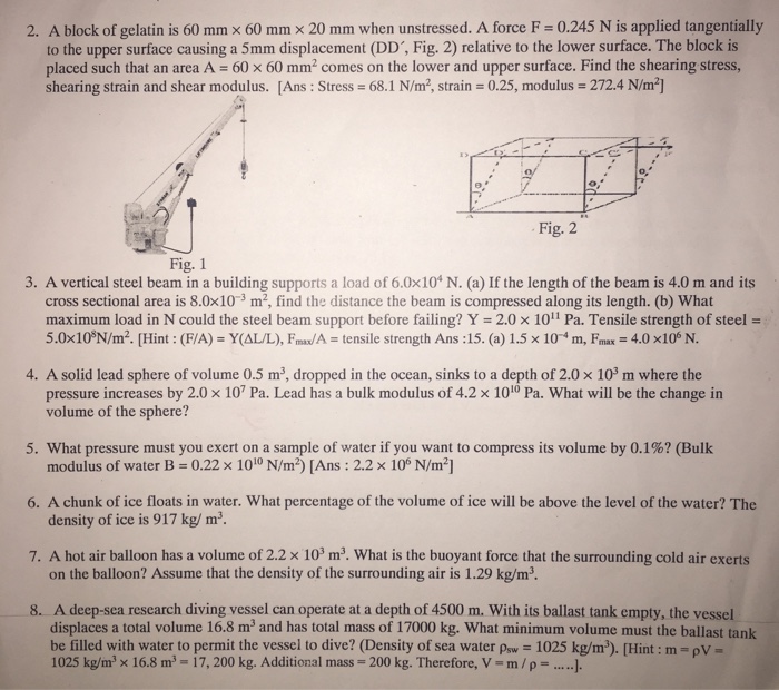 Solved A block of gelatin is 60 mm times 60 mm times 20 mm | Chegg.com