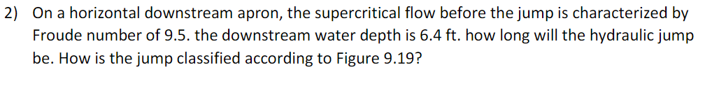 Solved 2) On a horizontal downstream apron, the | Chegg.com