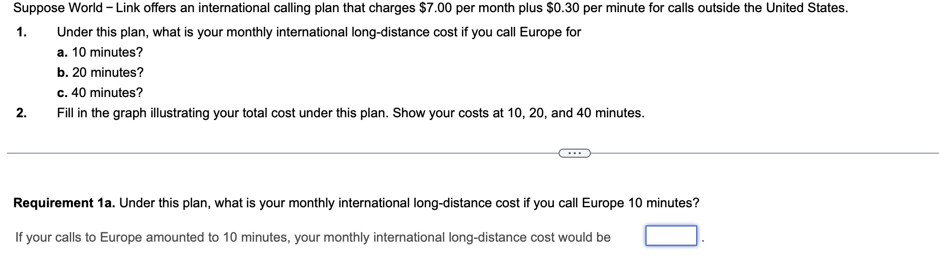 Solved Suppose World - Link offers an international calling | Chegg.com