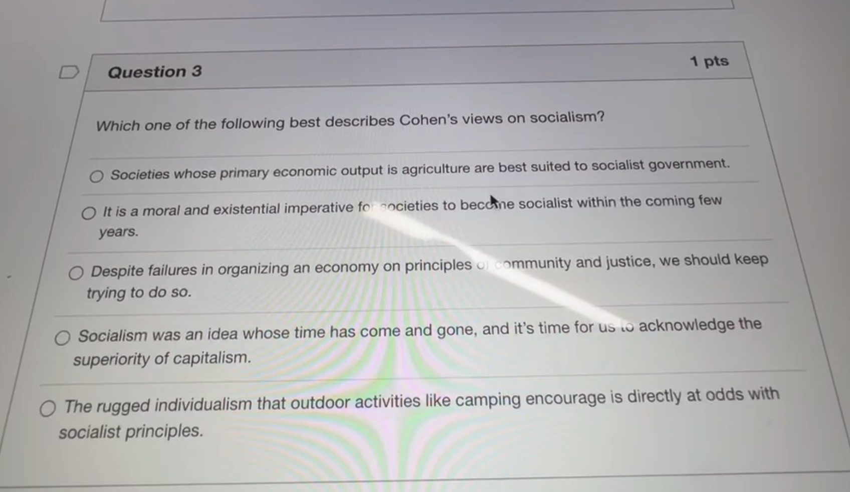 Solved Question 3Which one of the following best describes | Chegg.com